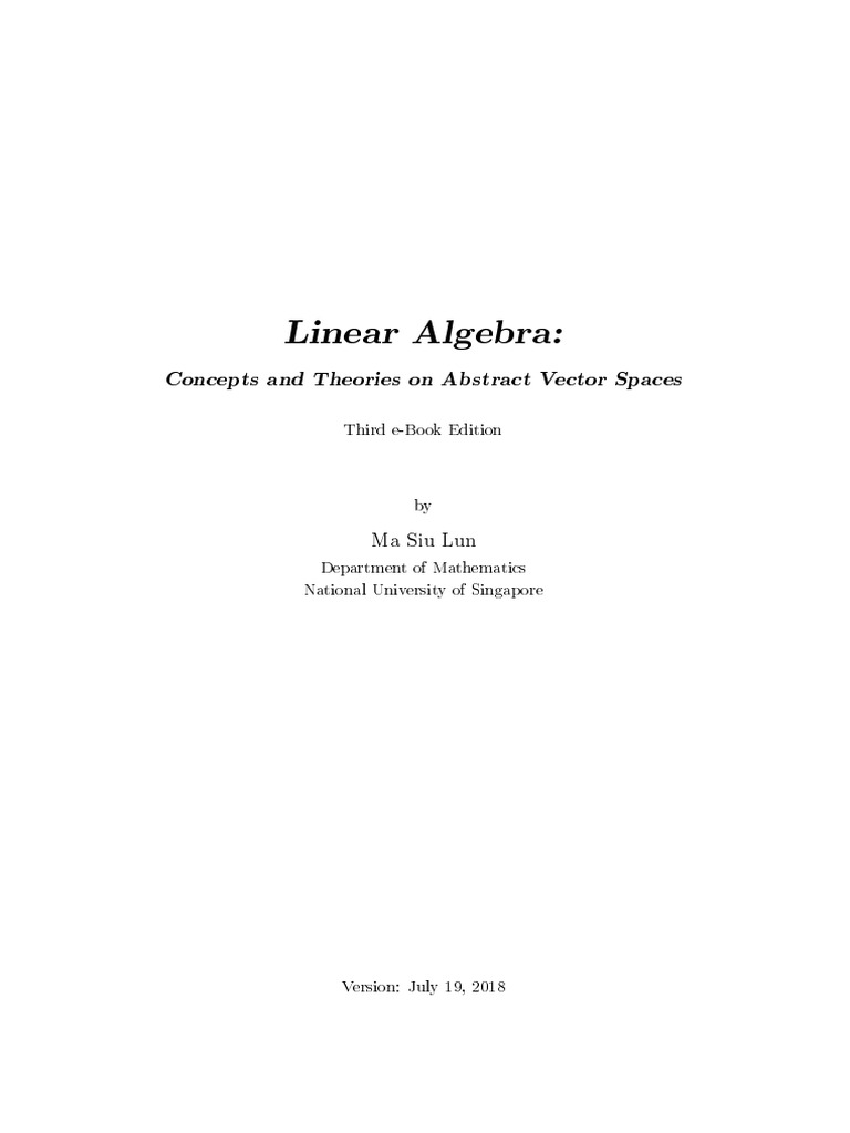 Abstract Vector Spaces in Linear Algebra | PDF | Linear Subspace ...