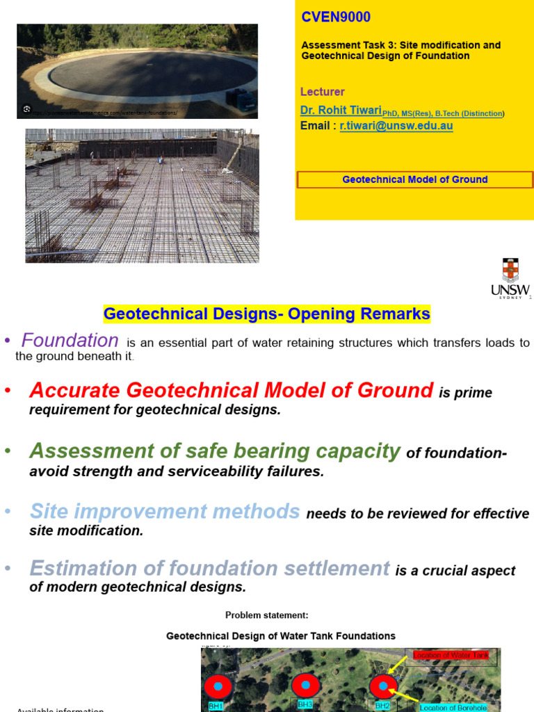 Geotechnical Design for Water Tank Foundations | PDF | Geotechnical ...