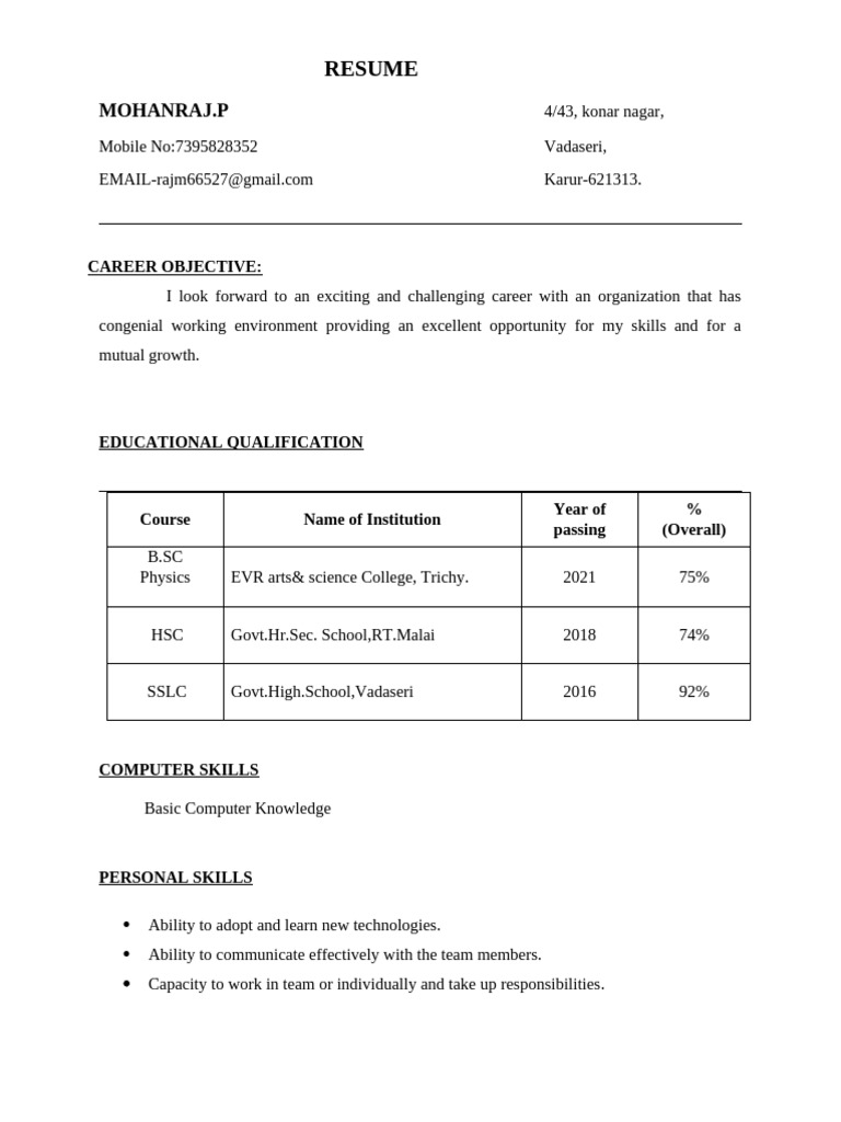 Mohan Resume | PDF