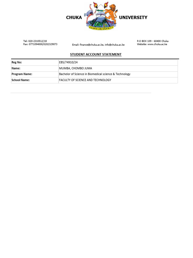 Student Account Summary | PDF