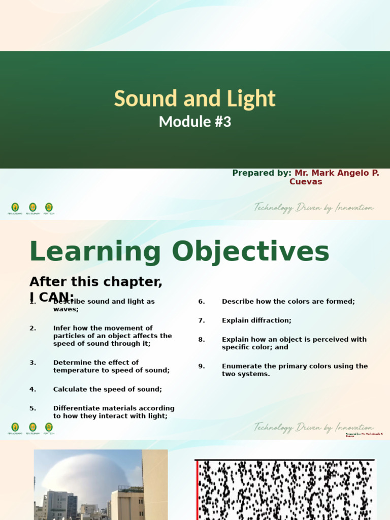 (m3 Powerpoint) Sound and Light | PDF | Sound | Elasticity (Physics)