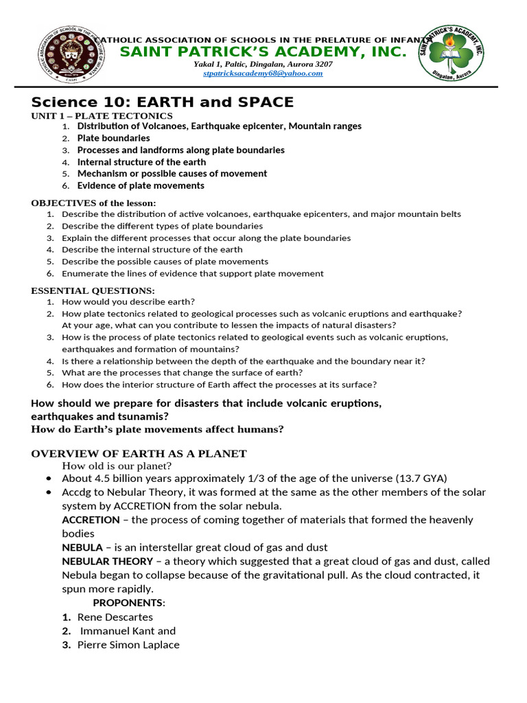 Sci Lect 10 Q1recent | PDF | Meteoroid | Earth Sciences
