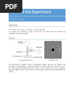 Newton's Ring Experiment Procedure | PDF | Waves | Optics
