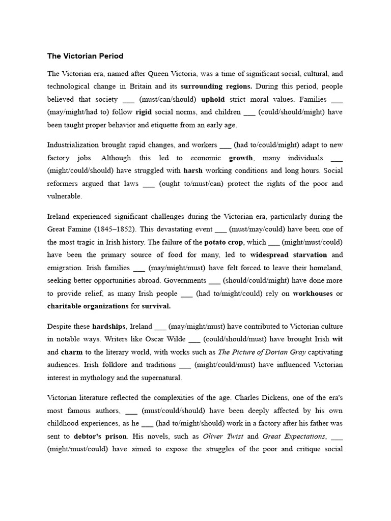 The Victorian Period and Modals | PDF | Charlotte Brontë | Victorian ...