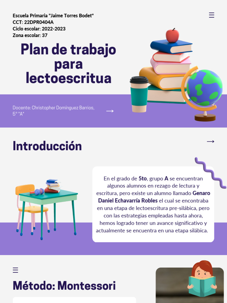 Plan de Lectoescritura Primaria 5° A | PDF | Teoría de la educación ...