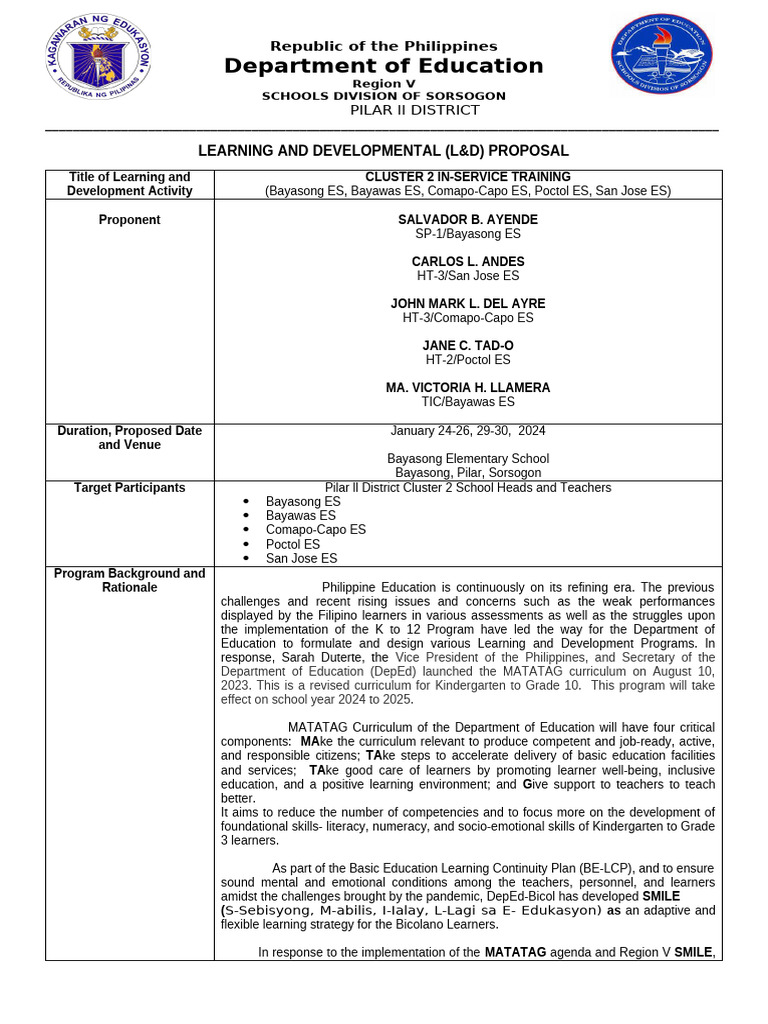 Final District Inset 2023-2024 | PDF | Learning | Teachers