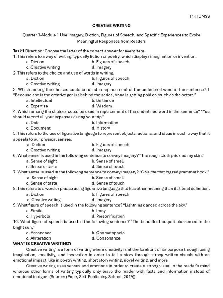 creative writing (2) | PDF | Poetry | Narration