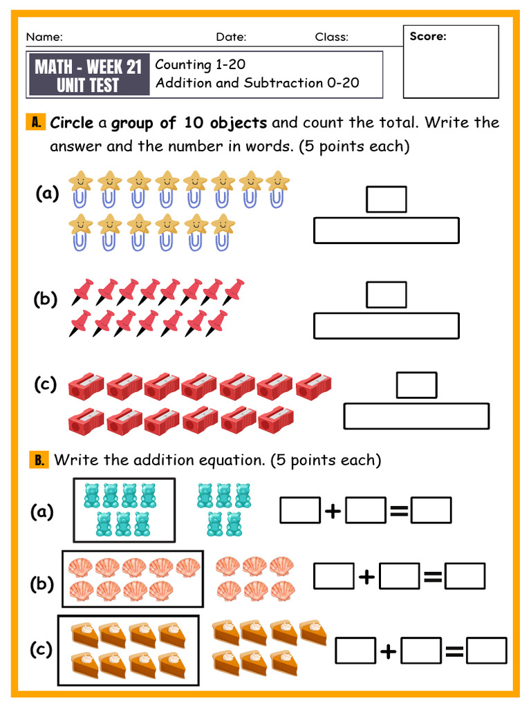 Grade 1 Math Quiz | PDF