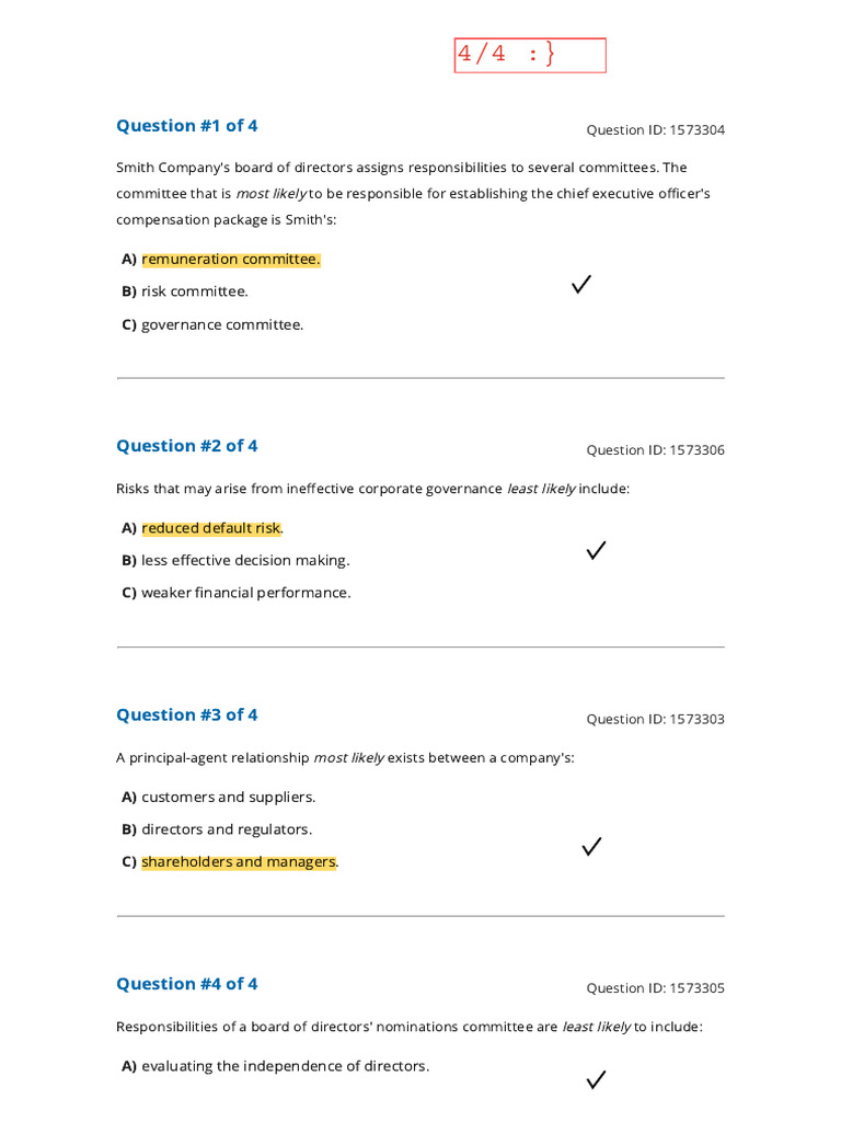 Reading 24 Corporate Governance- Conflicts, Mechanisms, Risks, And ...