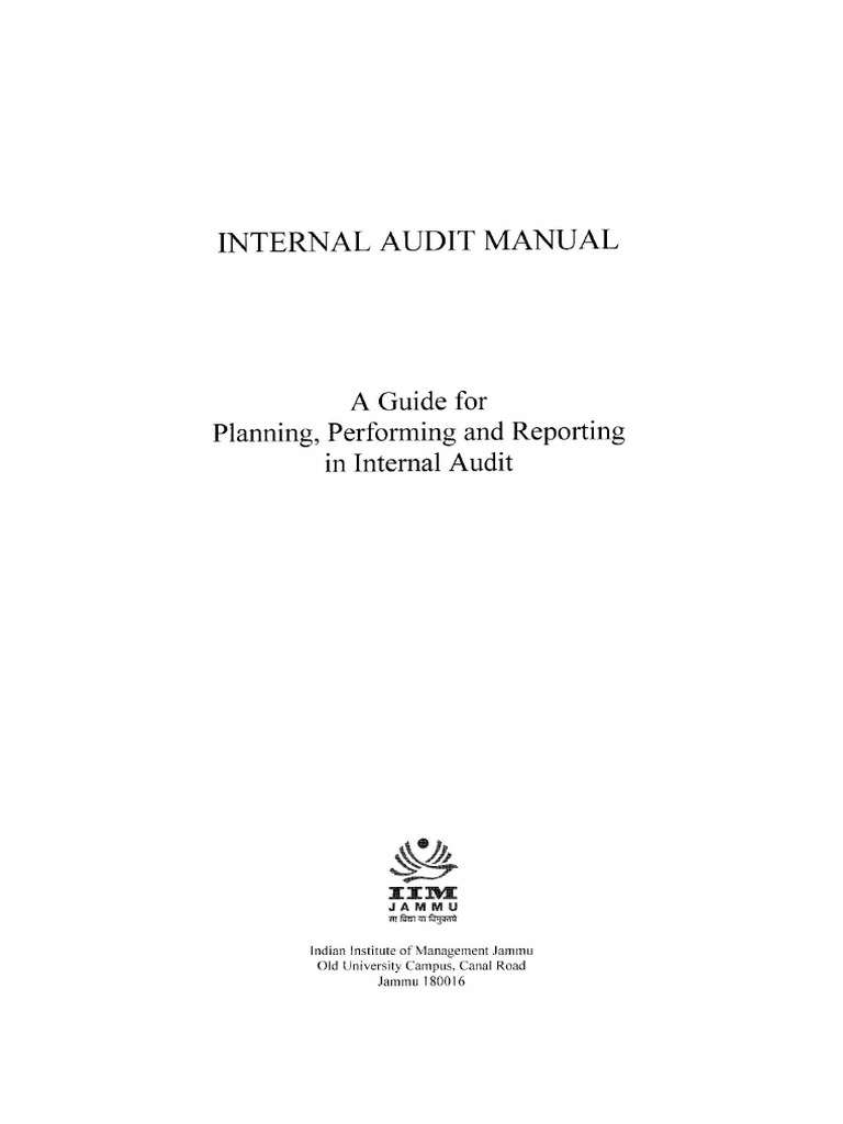 Internal Audit ManualFinal | PDF