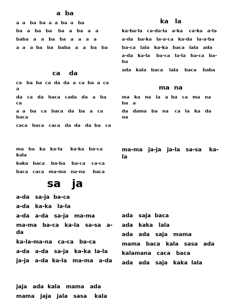 Belajar Membaca Tahap 1 | PDF