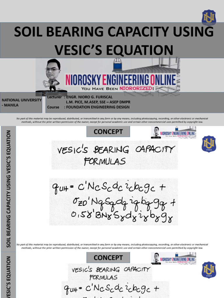 3. Soil Bearing Capacity Using Vesic's Equation | PDF