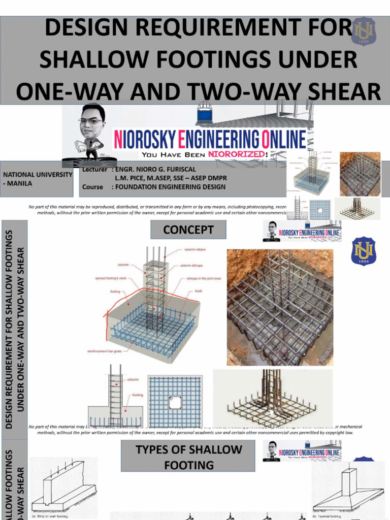 Design Requirement For Shallow Footing Under One Way and Two Way Shear ...