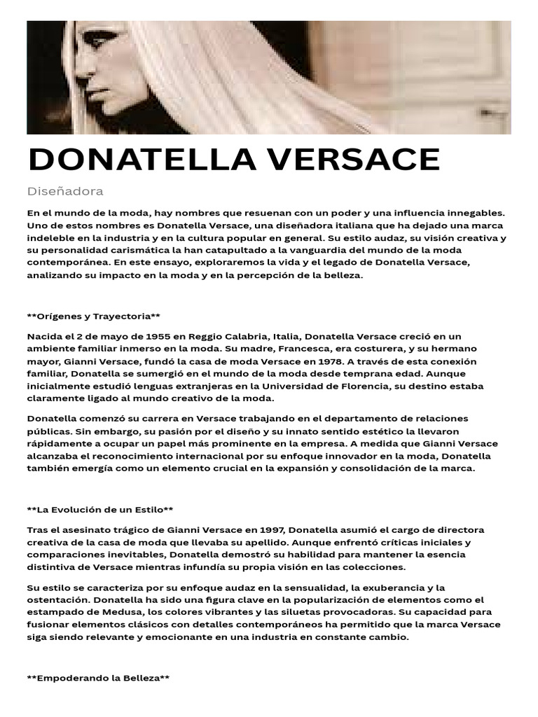 Donatella Versace | PDF | Moda | Las artes
