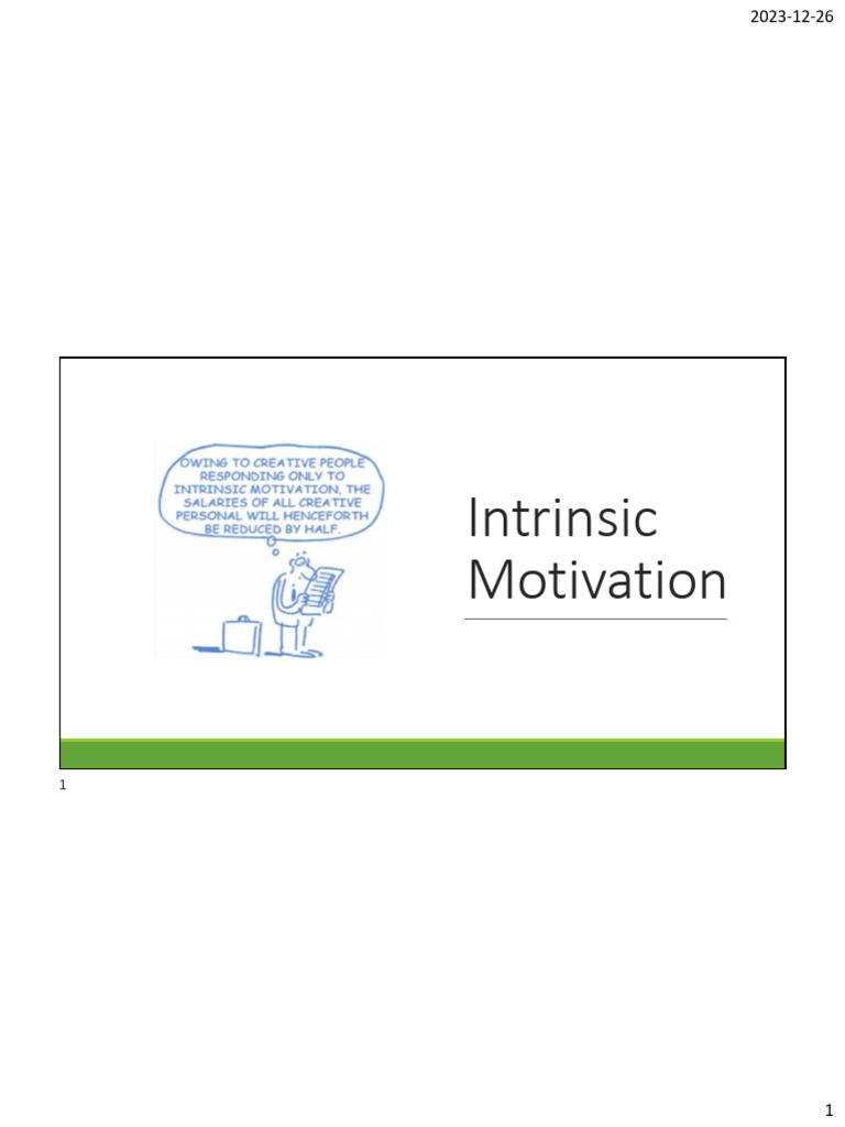 4psyc306 Intrinsic Motivation | PDF | Motivational | Motivation