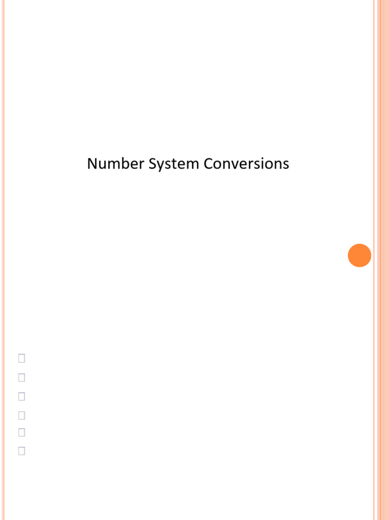Lecture document on Number System Conversions and Parity Bit | PDF | Digital Signal | Binary ...