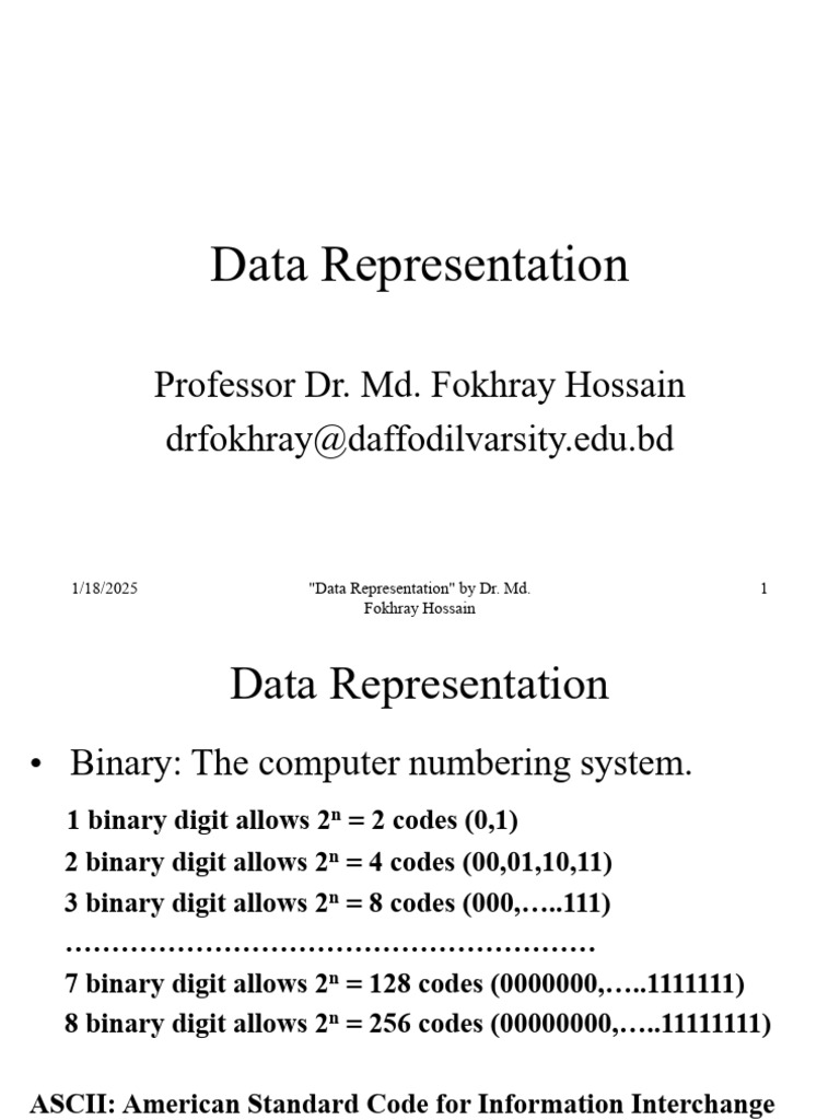 CAO - DMFH - Data Representation | PDF | Integer (Computer Science) | Ebcdic