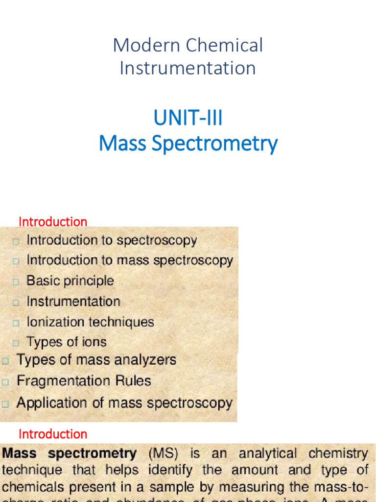 unit4 mass spectrometry | PDF