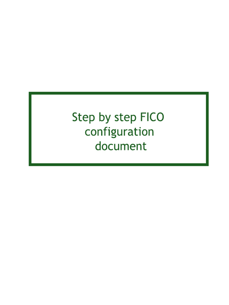 FICO Config01 | PDF