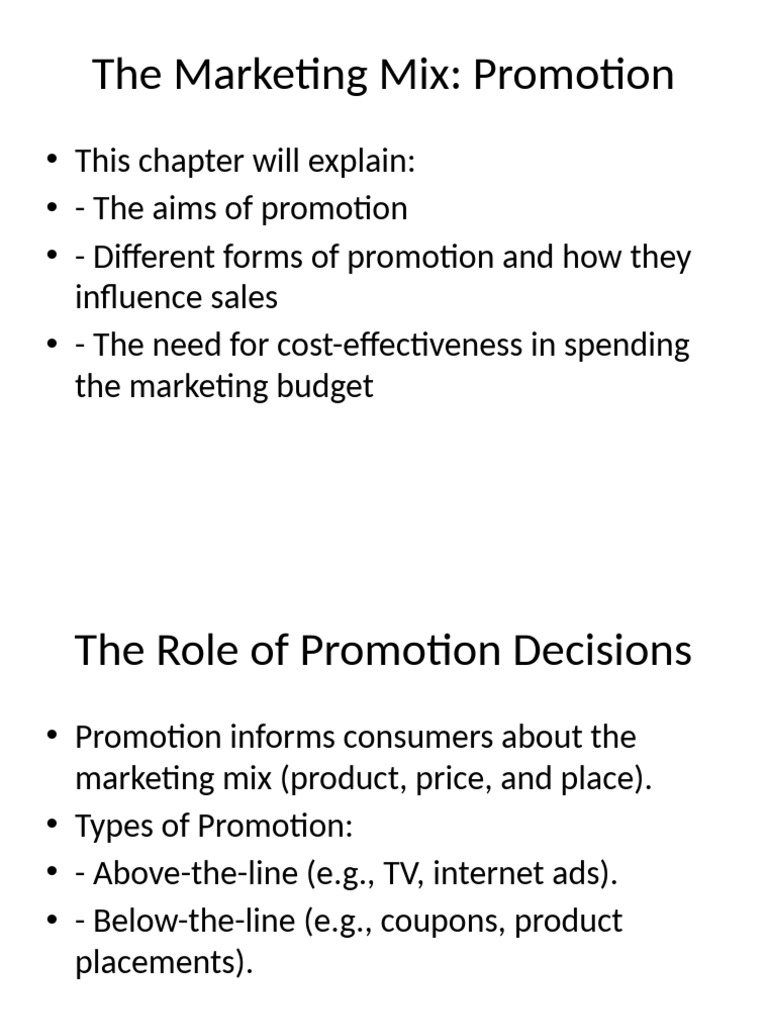 Marketing Mix Promotion | PDF
