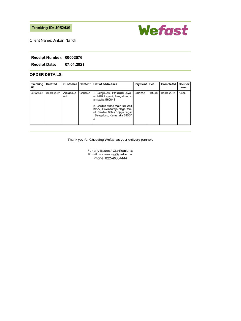 190 Wefast Receipt-Merged | PDF