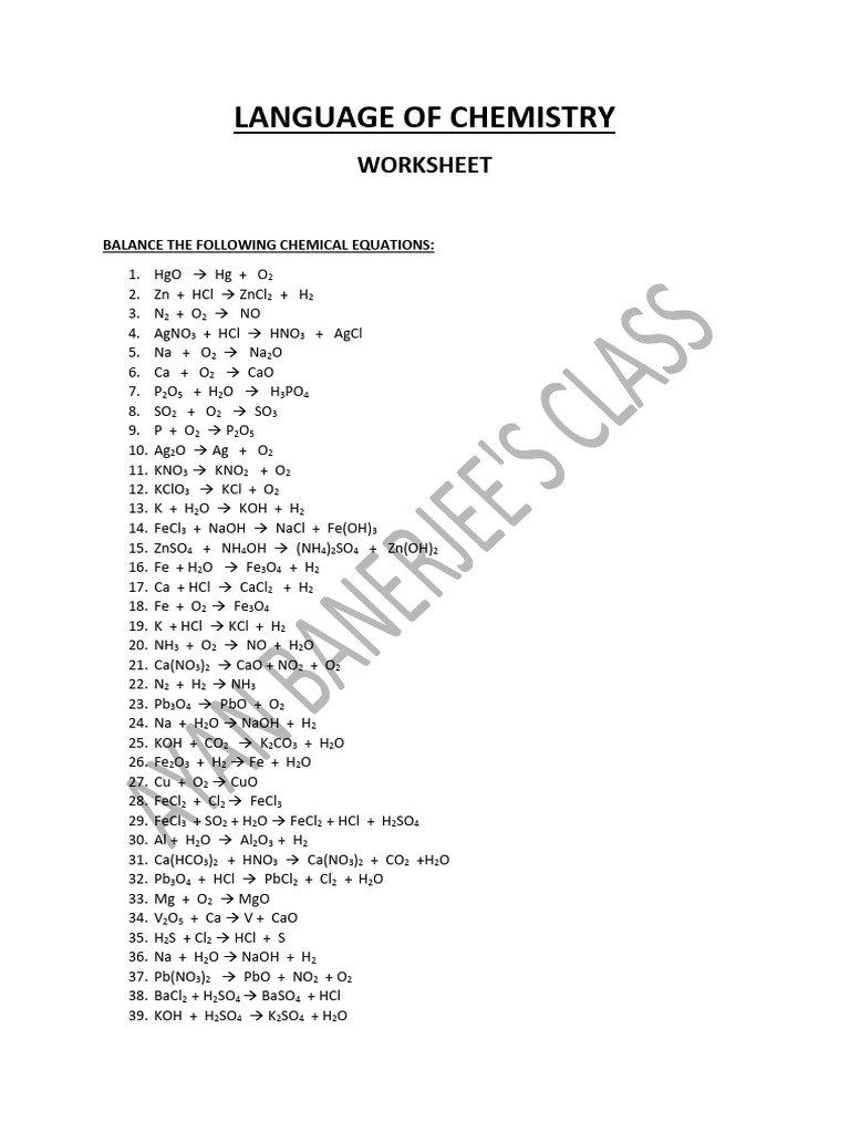 Lang Chem WRKSHT | PDF | Valence (Chemistry) | Sulfate
