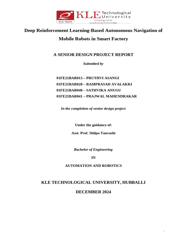 Deep Reinforcement Learning Based Autonomous Navigation Of Mobile Robots In Smart Factory Pdf