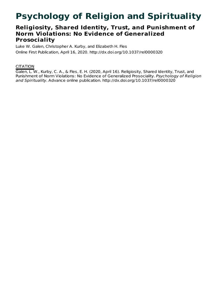 Psychology of Religion and Spirituality | PDF | Irreligion | Stereotypes