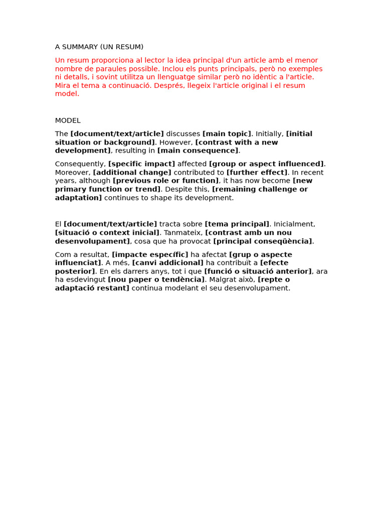 ENG - Unit4 - Writing - A SUMMARY | PDF