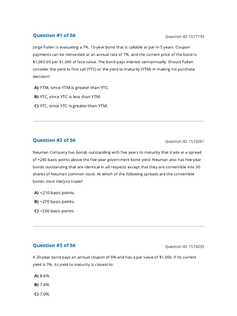 Evaluating Yield to Call vs. Yield to Maturity | PDF | Bonds (Finance ...