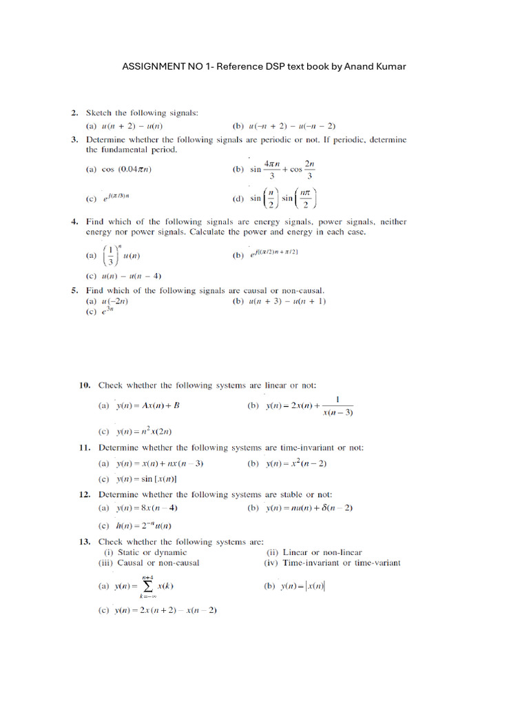 DSP Questions | PDF