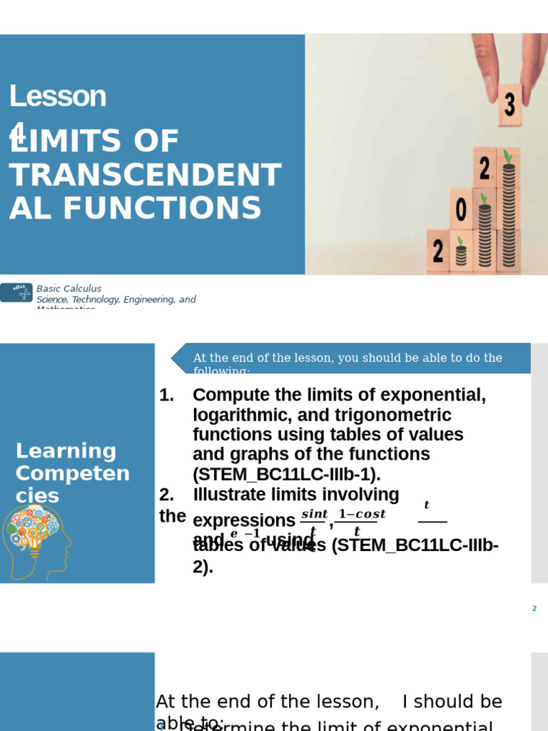 Limits of Transcendental Functions | PDF | Trigonometric Functions | Exponentiation
