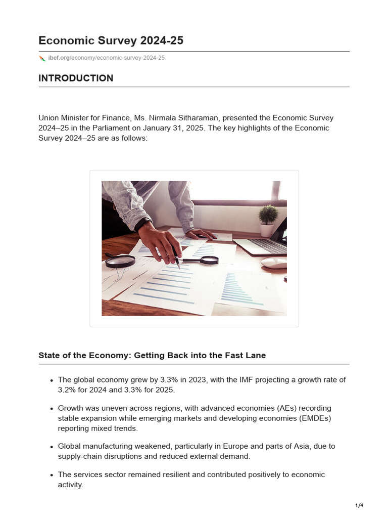 Economic Survey 2024-25 | PDF | Inflation | Economies