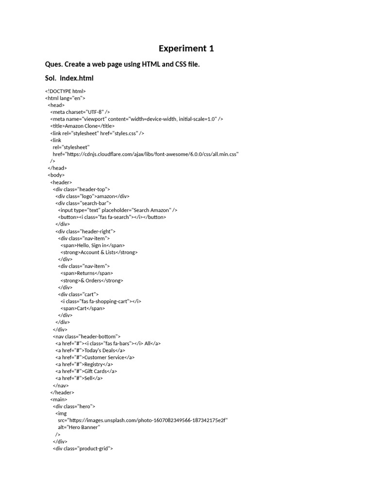 Experiment 1 | PDF | Web Design | Interactive Media