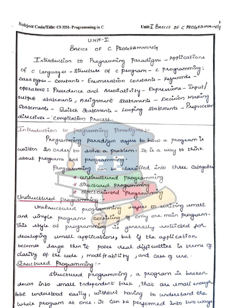 CS3251 (Unit 1) Notes | PDF