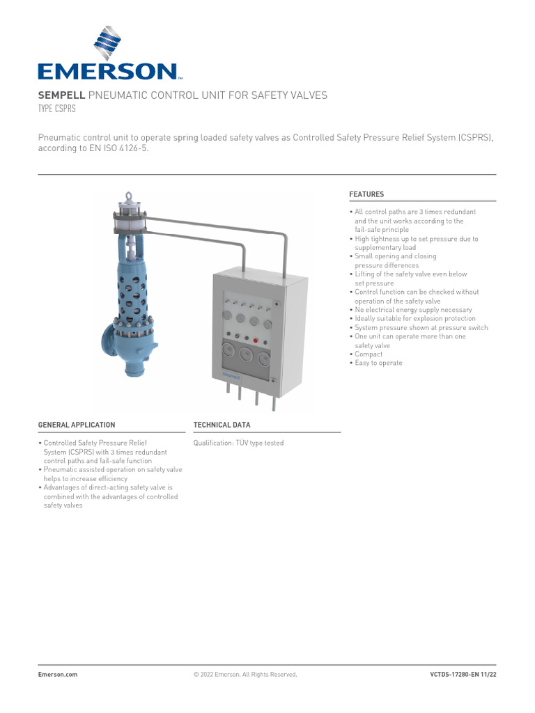 Data Sheets Pneumatic Control Unit For Safety Valves Vctds 17280 en en 8661298 | PDF | Valve ...