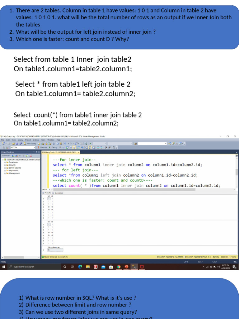 SQL Interview Question | PDF | Table (Database) | Sql