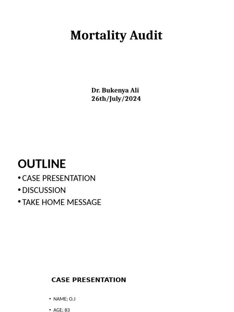 B-A - May 2024 - Mortality Audit Presentation | PDF | Medical ...