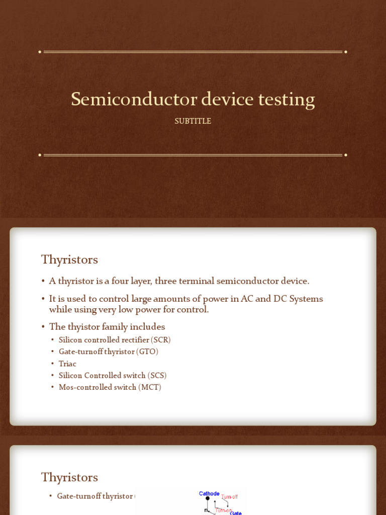 3. Semiconductor Device Testing- Thyristors and IGBT | PDF | Bipolar ...