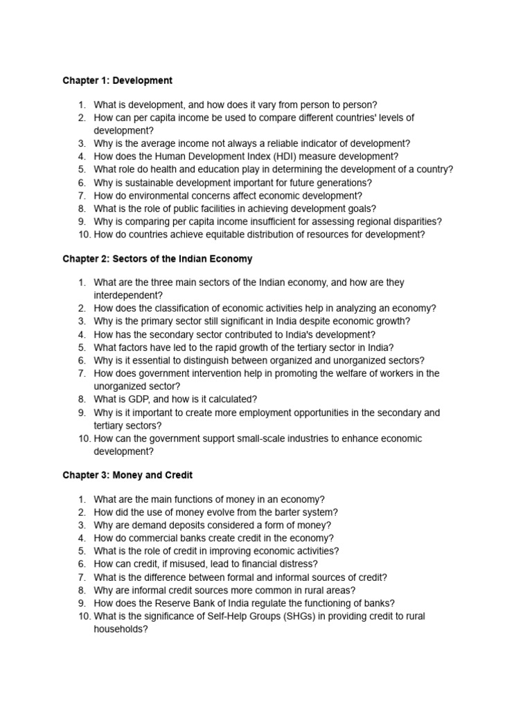 Class 10 Economics: Key Competency Questions | PDF | Globalization ...