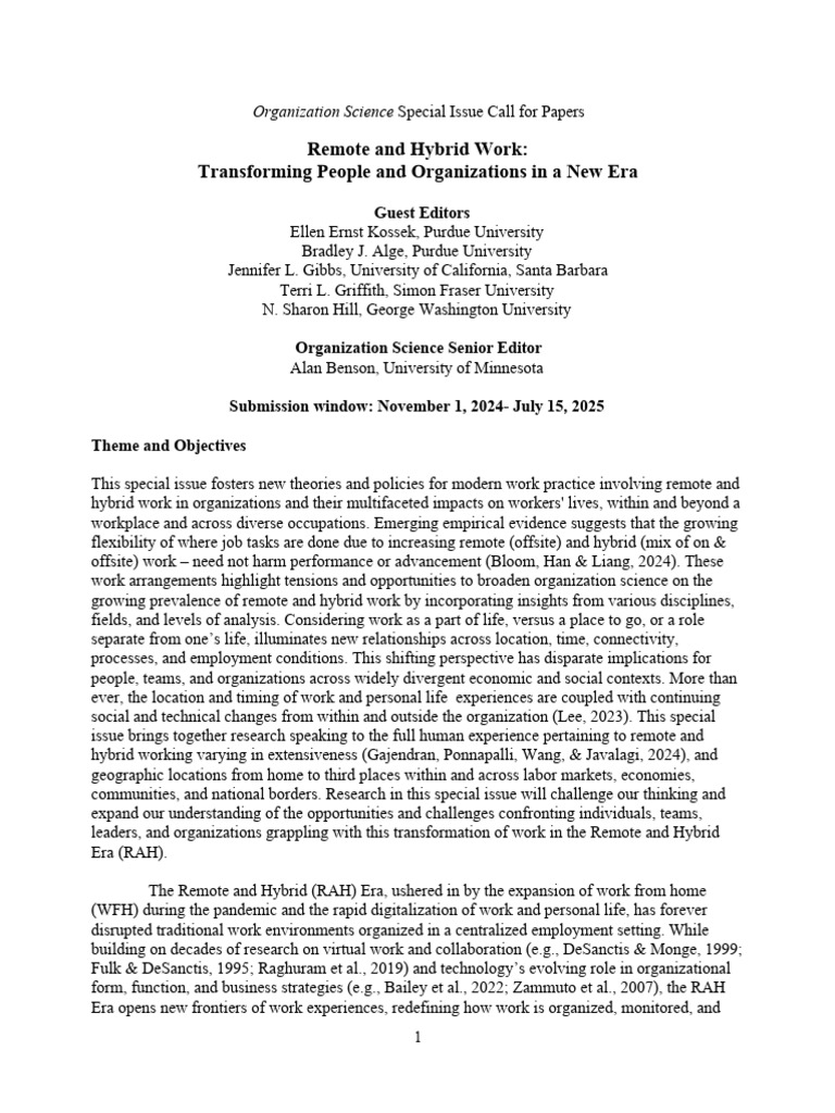 Remote And Hybrid Work PDF Employment Leadership