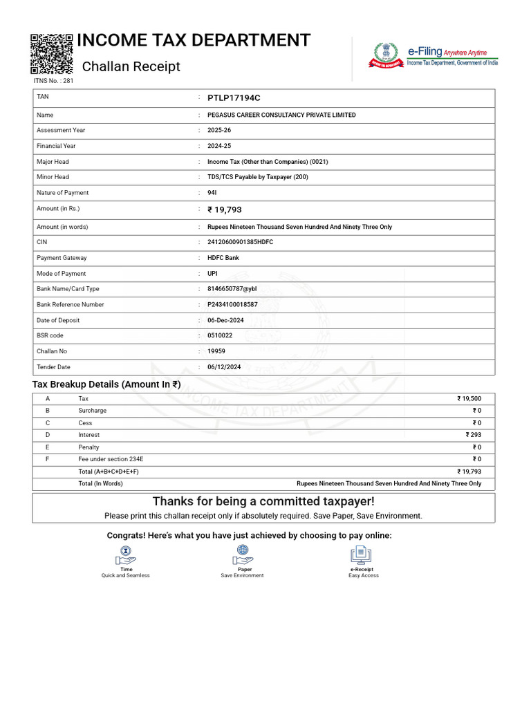 Tax Payment Receipt for Businesses | PDF | Taxes | Economies