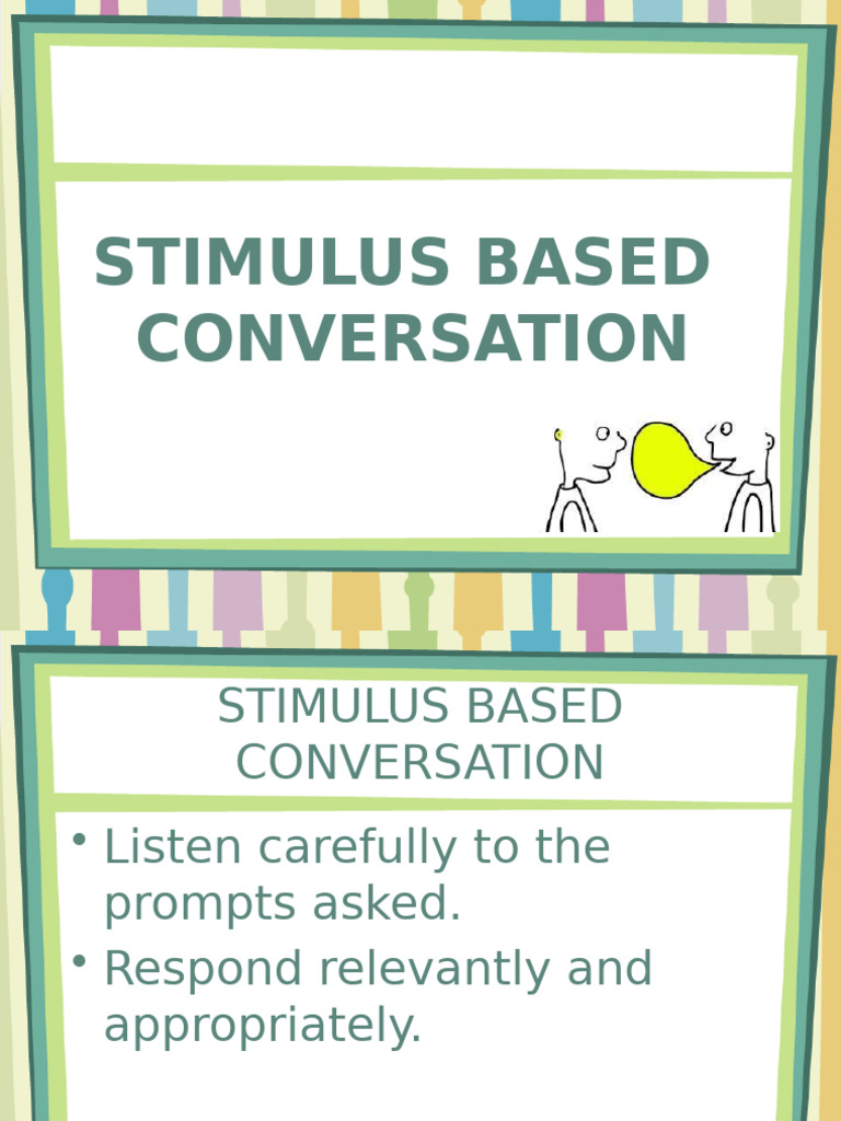 Stimulus-Based Conversation Guide | PDF | Cognition | Human Communication