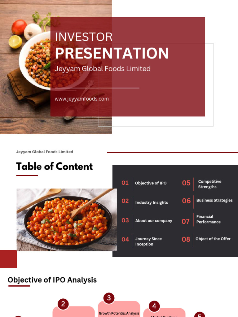 Jeyyam Global Foods IPO Investor Insights | PDF | Valuation (Finance ...