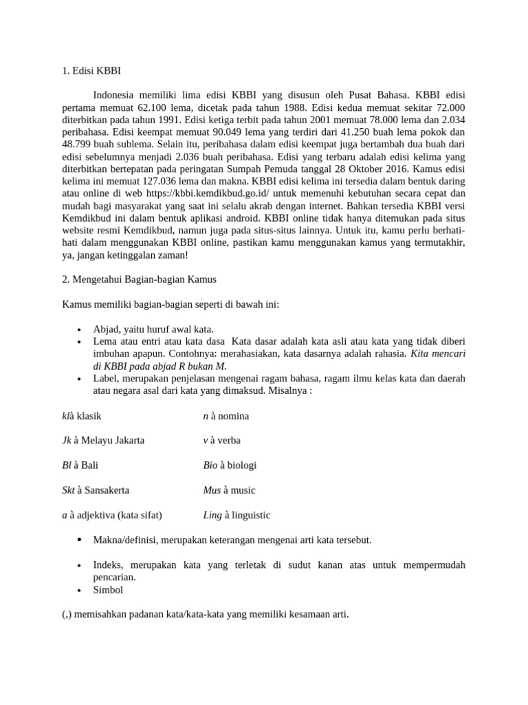 Tiga Hal Yang Harus Diperhatikan Ketika Menggunakan KBBI Online | PDF