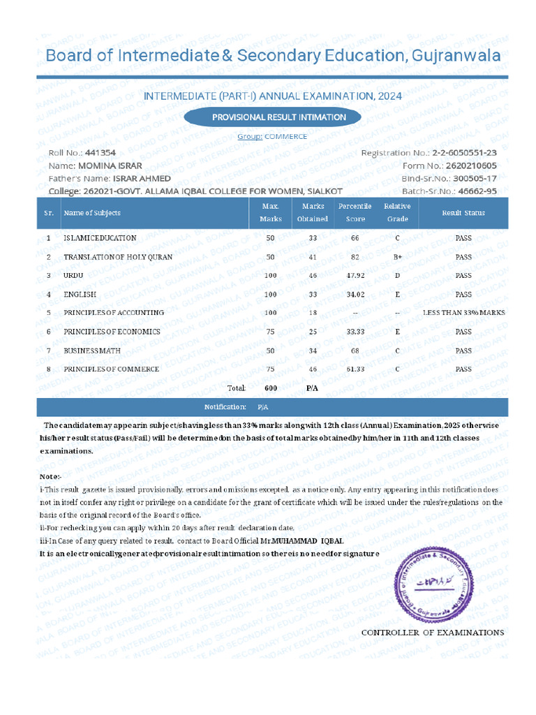 Resultcard | PDF