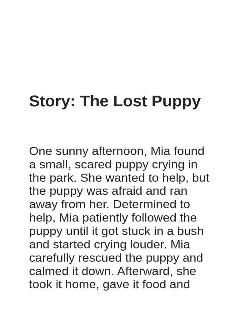 The Lost Puppy | PDF
