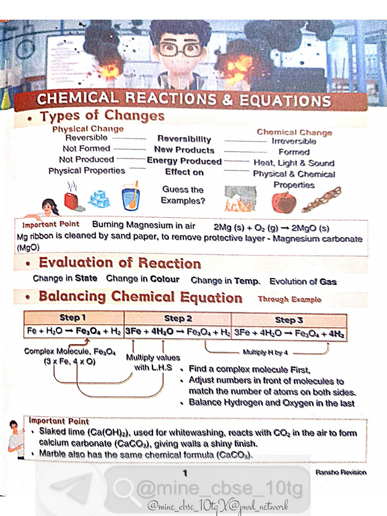 1'o Clock Revison Science Class 10 Notes | PDF