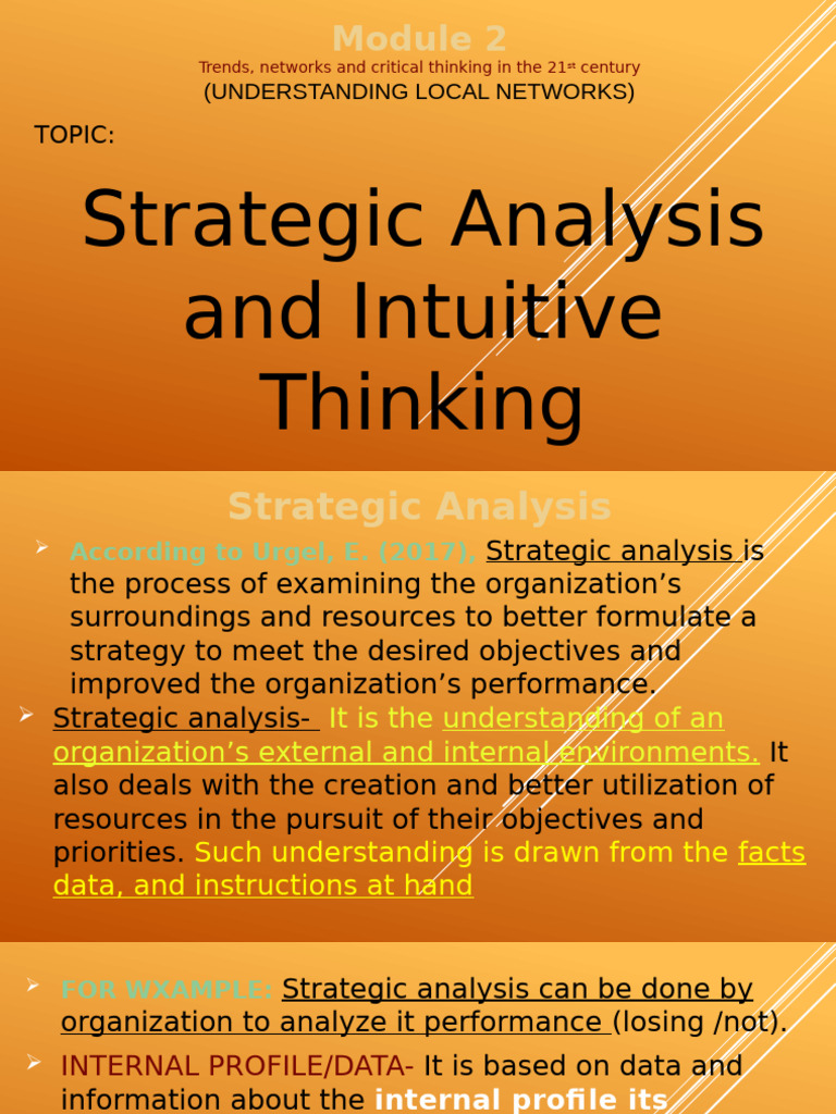 Module 2 Trends Strategic Analysis and Intuitive Thinking | PDF | Thought | Intuition