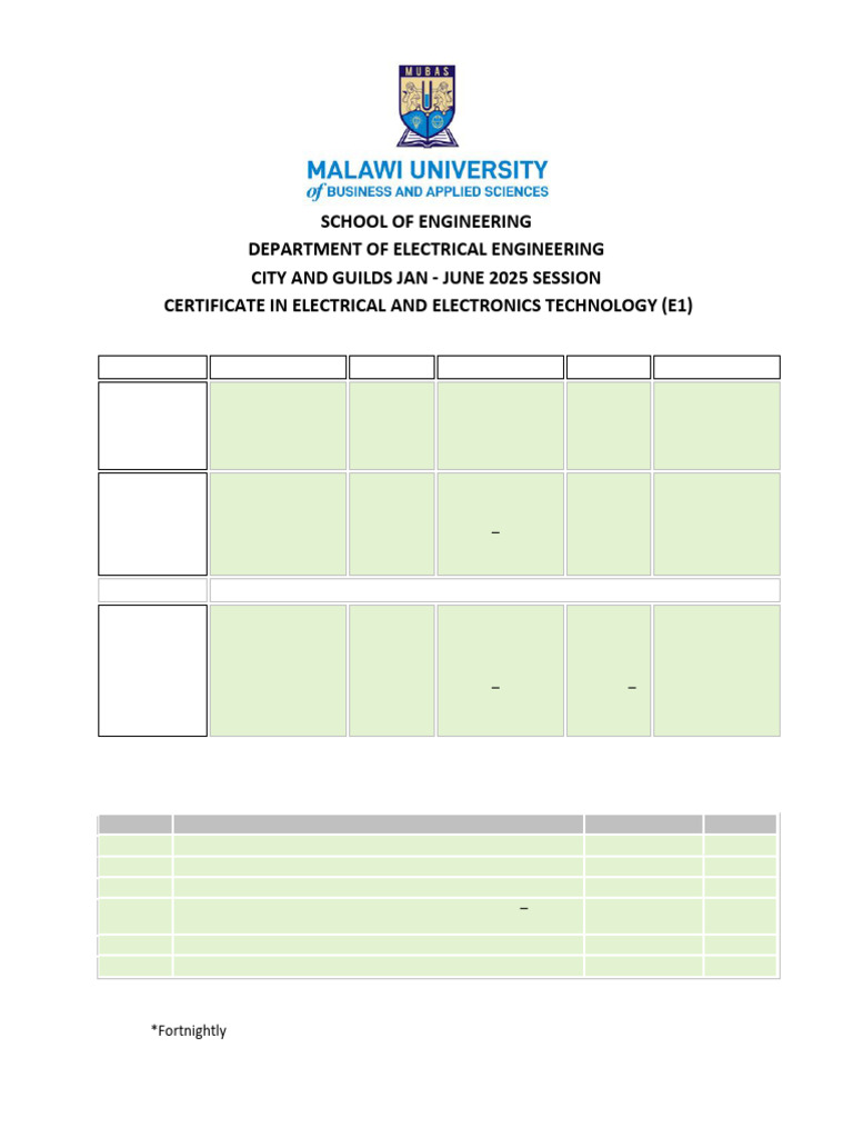 Timetable For CG Jan-June 2025 | PDF | Electronic Engineering | Electromagnetism